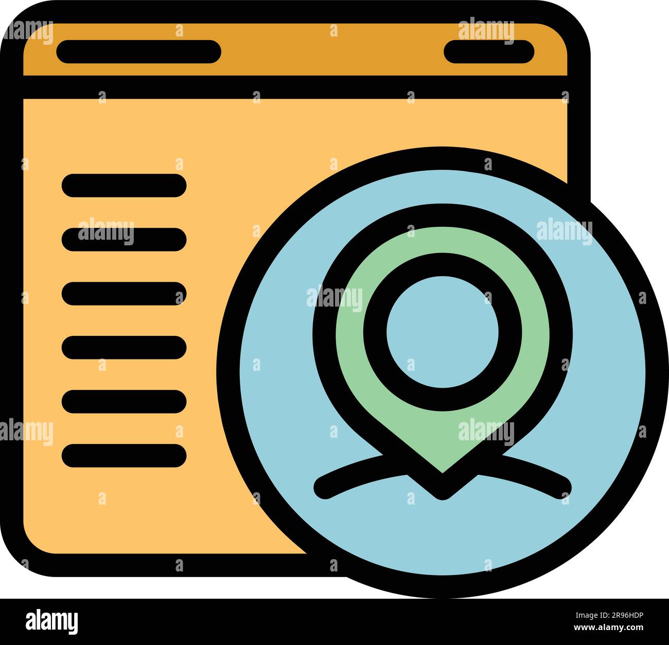 Location search engine icon. Outline Location search engine vector icon ...