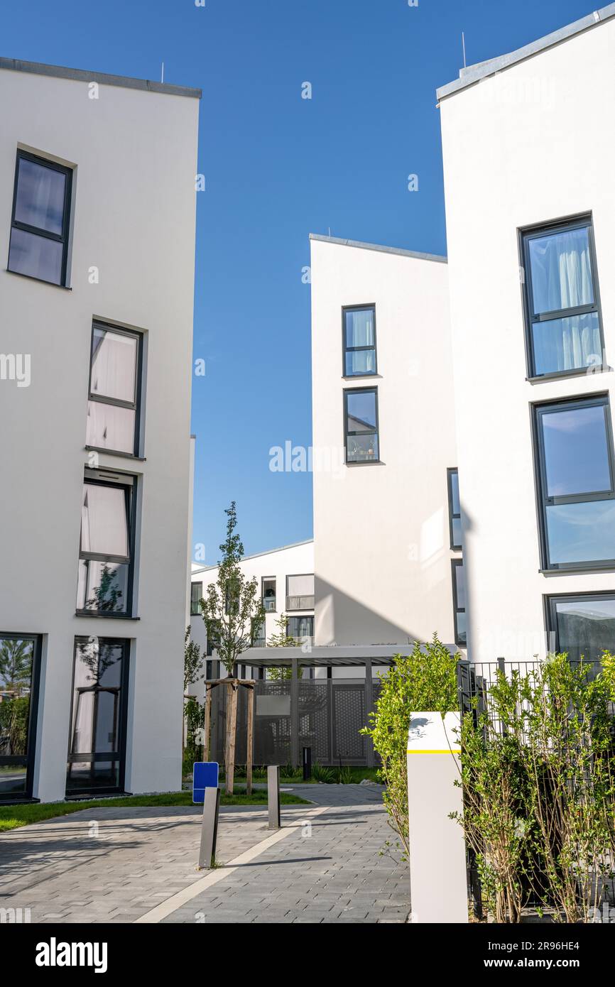 Modern white townhouses seen in Berlin, Germany Stock Photo - Alamy