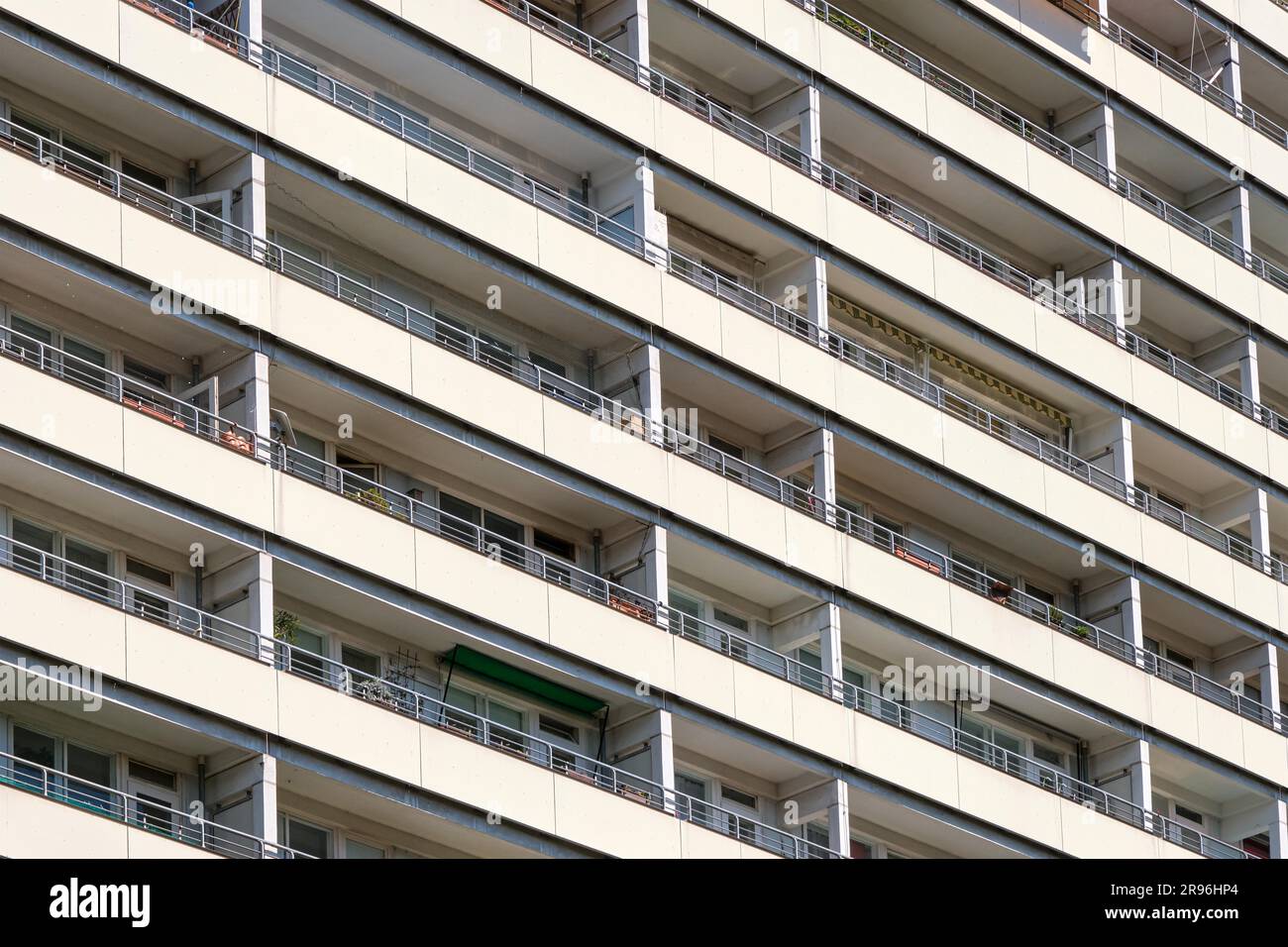 Detail of a social housing building, seen in Berlin, Germany Stock ...