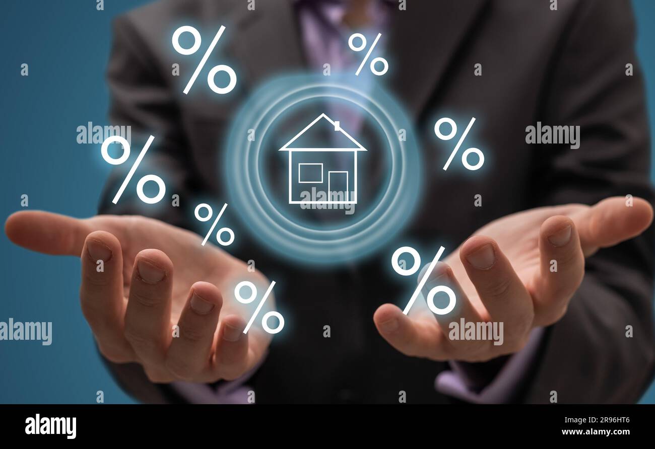 Smart home technology concept. Glowing digital security home lock ...