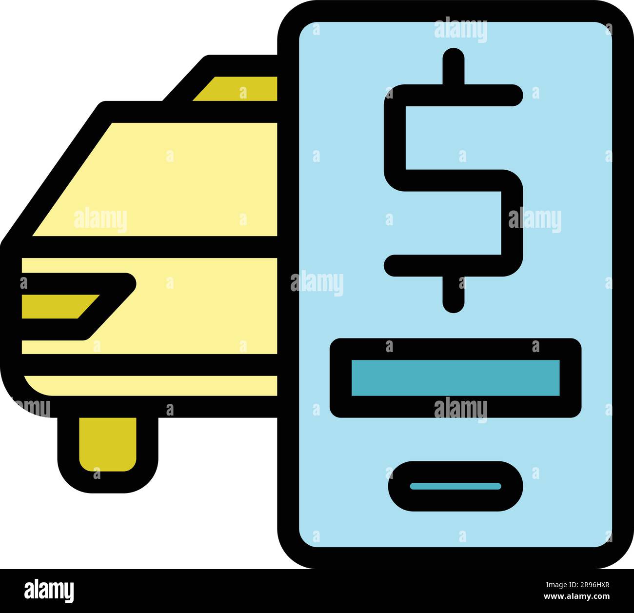 Taximeter phone icon. Outline Taximeter phone vector icon for web ...