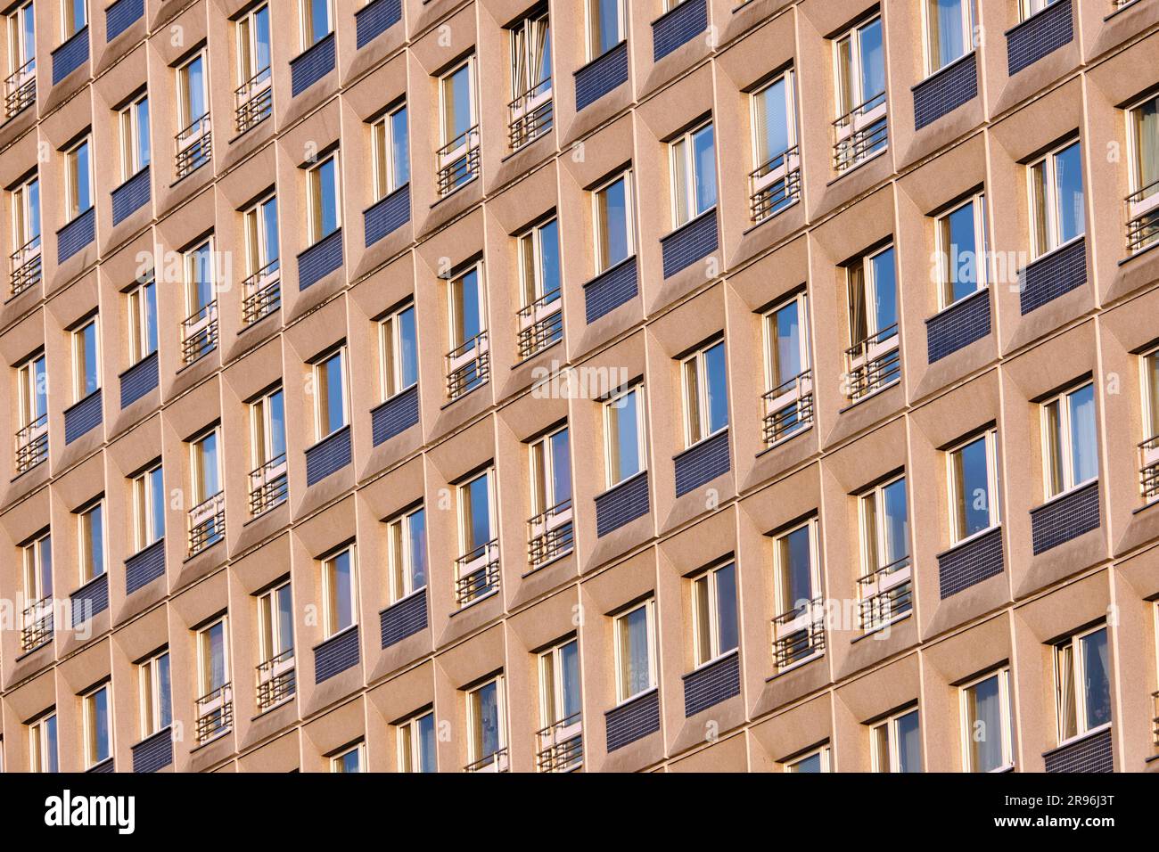 Facade of a typical prefab building in the former eastern part of ...