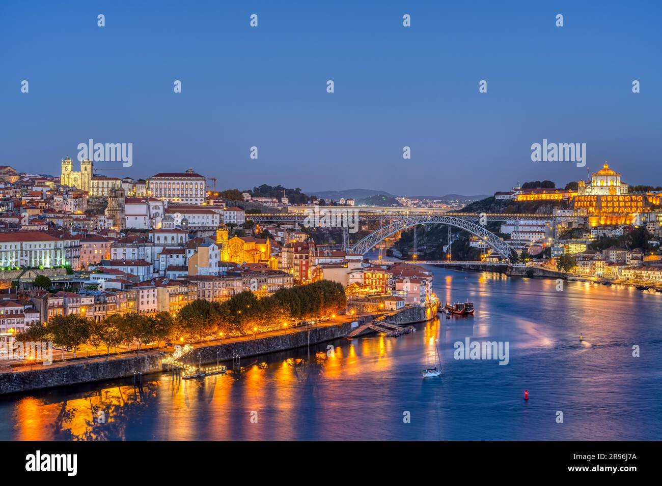 Porto with the Douro River in front of sunrise Stock Photo - Alamy