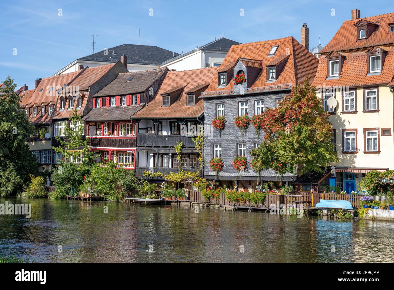 The beautiful old fishermen's houses on the Regnitz in Bamberg, Germany ...