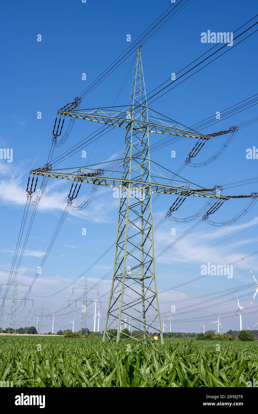 A power pole with power lines, seen in Germany Stock Photo - Alamy