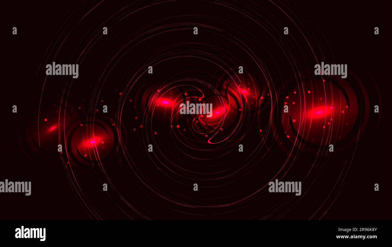 Red circular texture with a bokeh effect, an abstract glowing magical ...