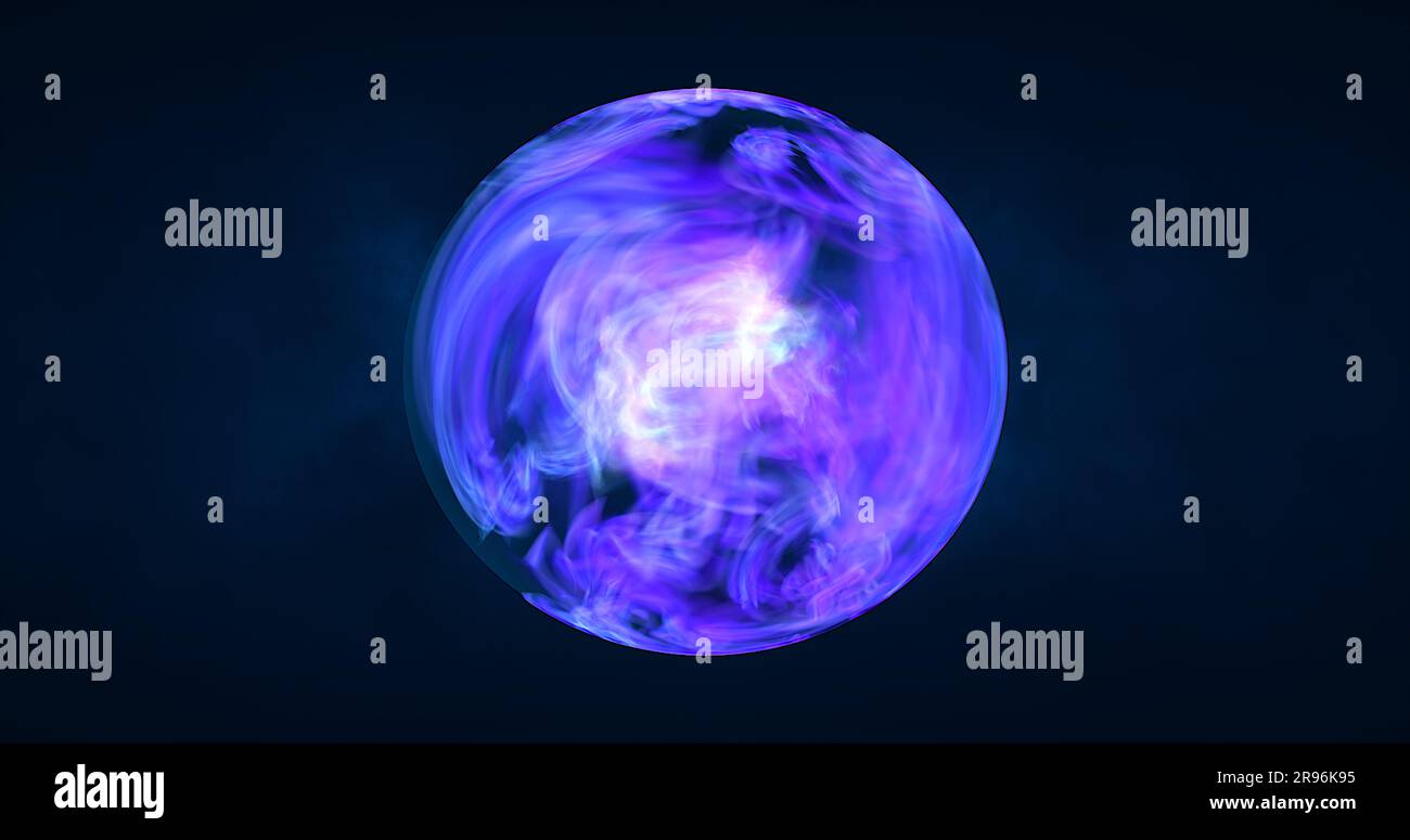Abstract ball sphere planet iridescent energy transparent glass magic ...