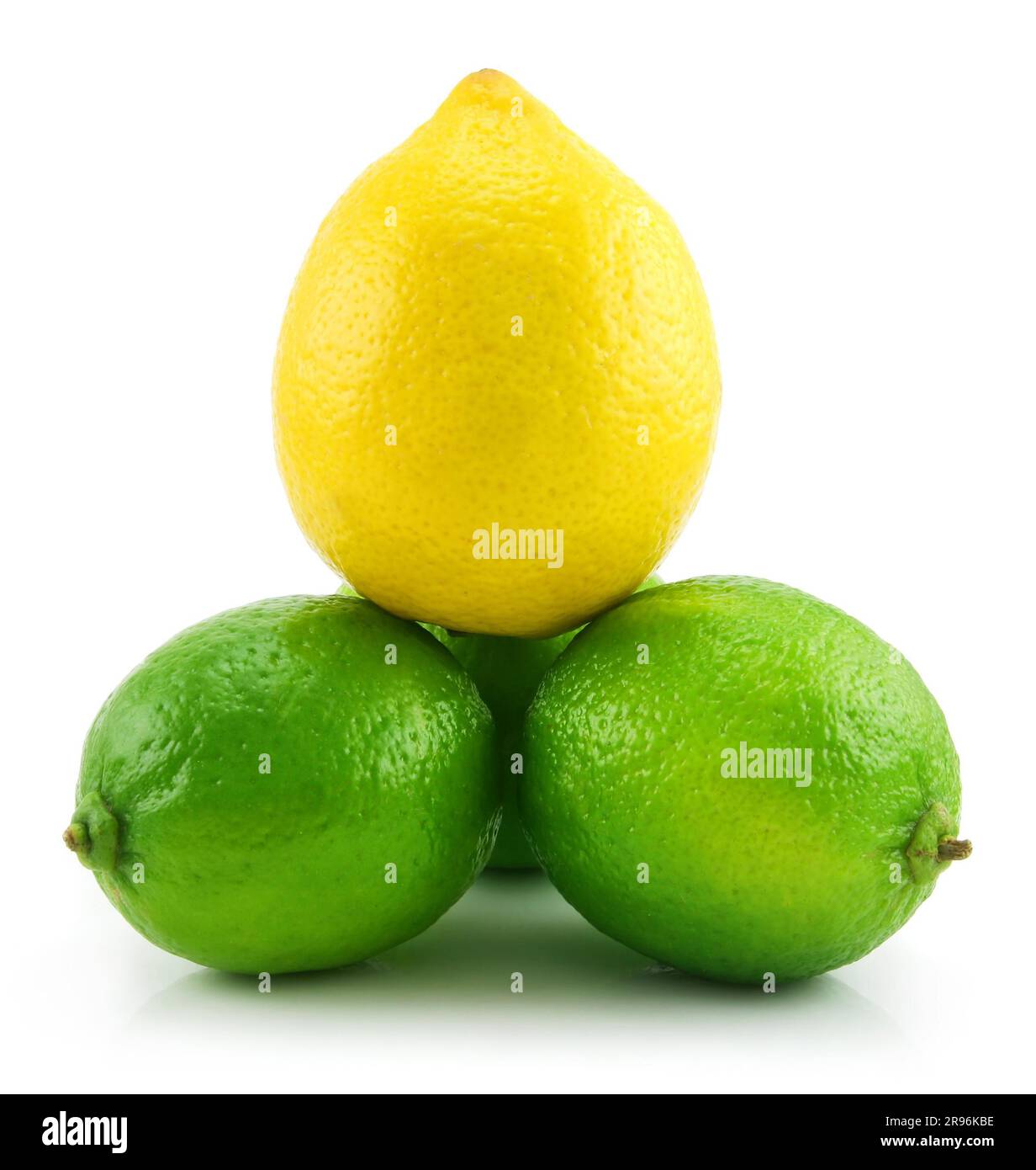 Pyramid of Ripe Lime and Lemon Isolated on White Background Stock Photo ...