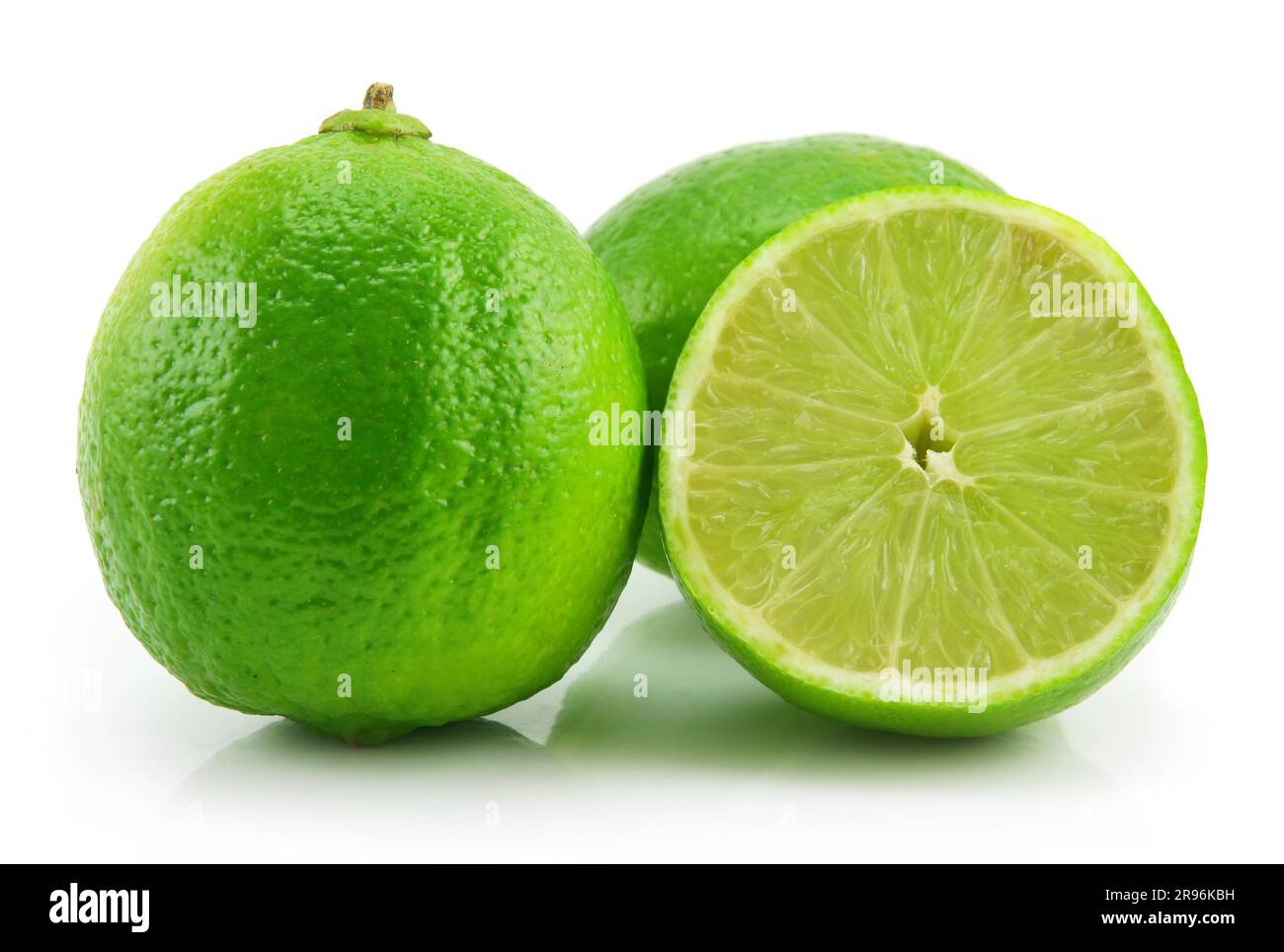 Ripe Sliced Lime Isolated on White Background Stock Photo - Alamy