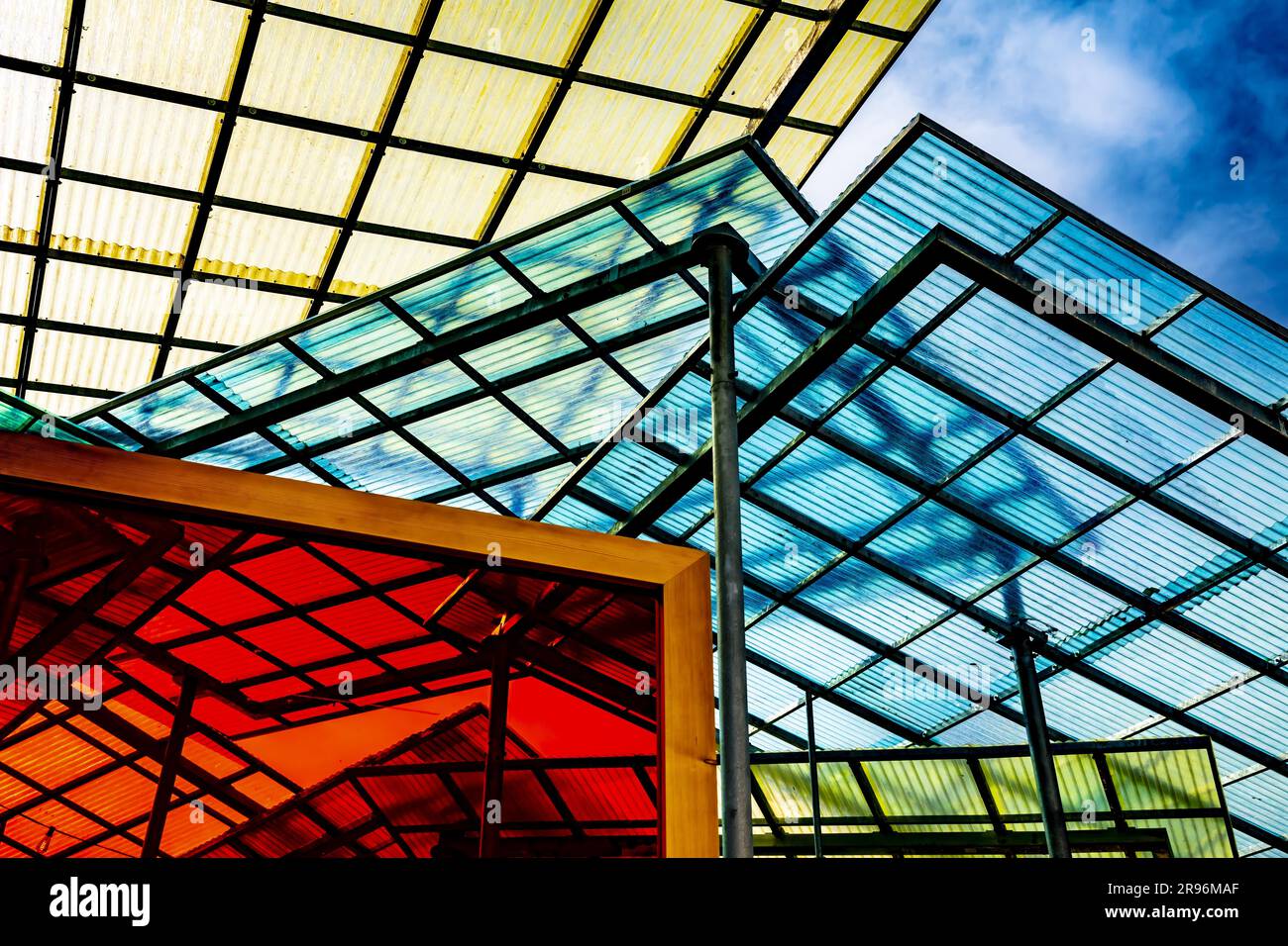 Modern and Colorful Roof with Design in Switzerland Stock Photo - Alamy