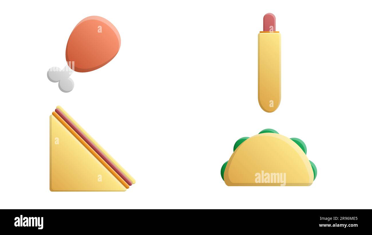 Junk Fast food, burger and hamburger, tacos and hot dog, burrito and ...