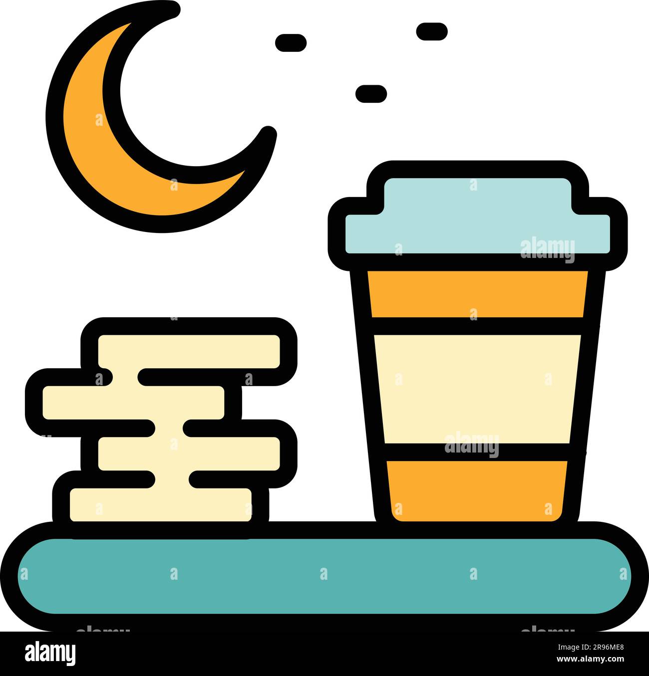 Late work coffee icon. Outline Late work coffee vector icon for web ...