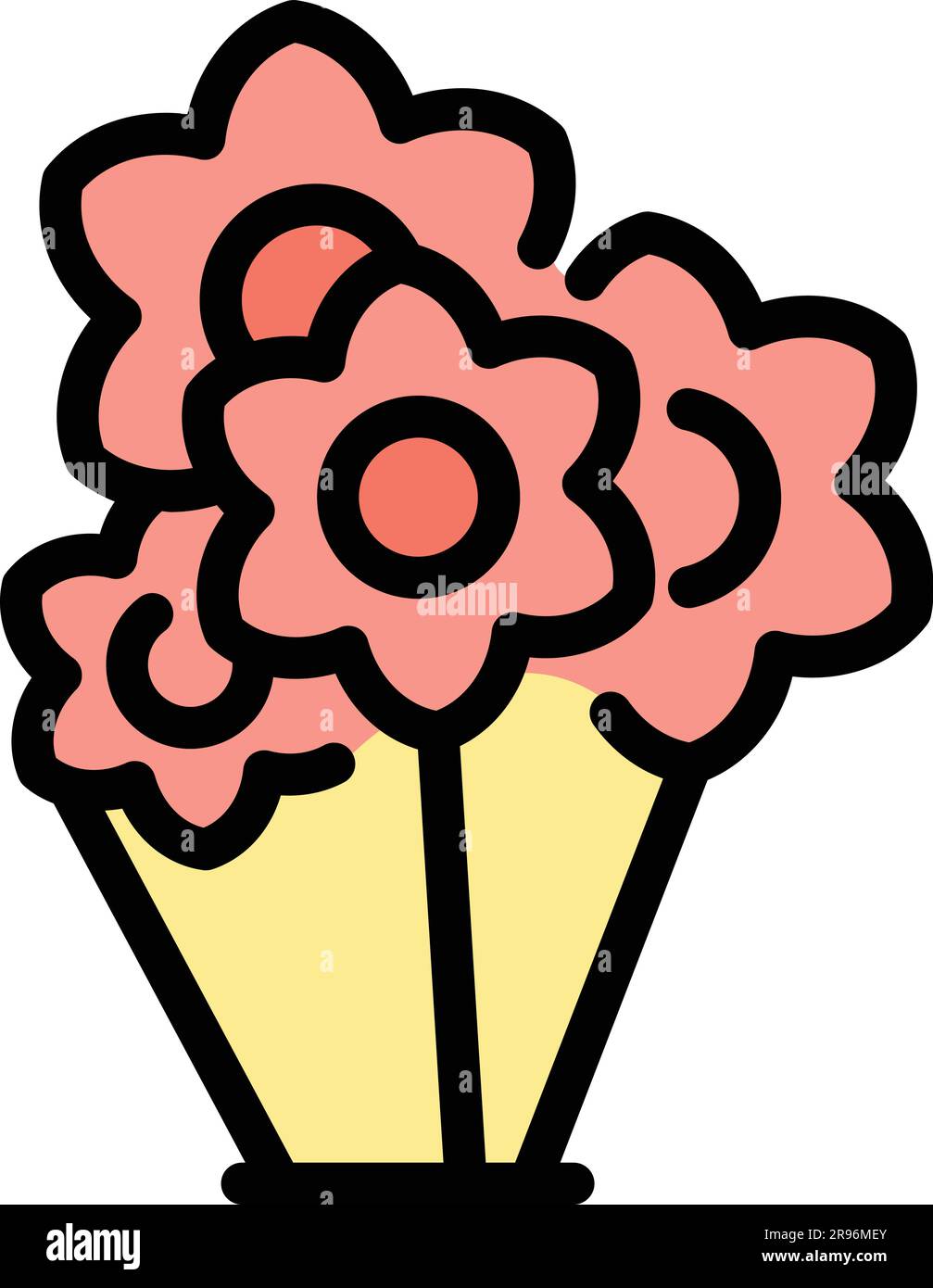 Blossom flower bouquet icon. Outline Blossom flower bouquet vector icon ...