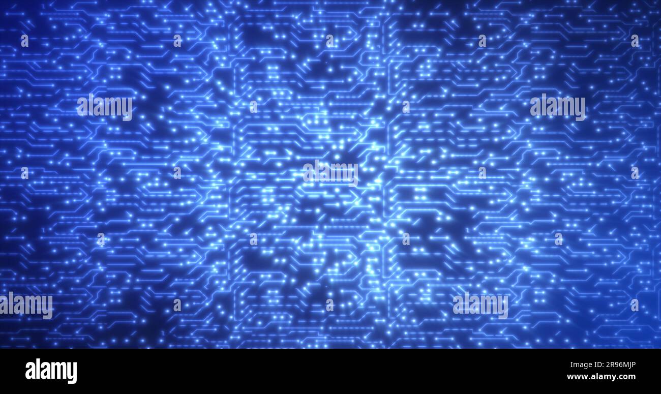 Abstract background of blue computer circuit boards digital hi-tech ...
