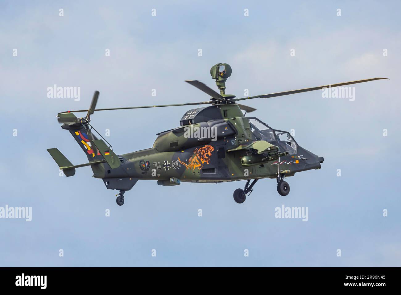 Bundeswehr Tiger helicopter in flight, Franco-German combat helicopter ...