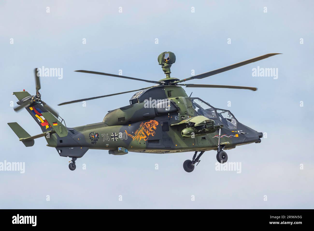 Bundeswehr Tiger helicopter in flight, Franco-German combat helicopter ...