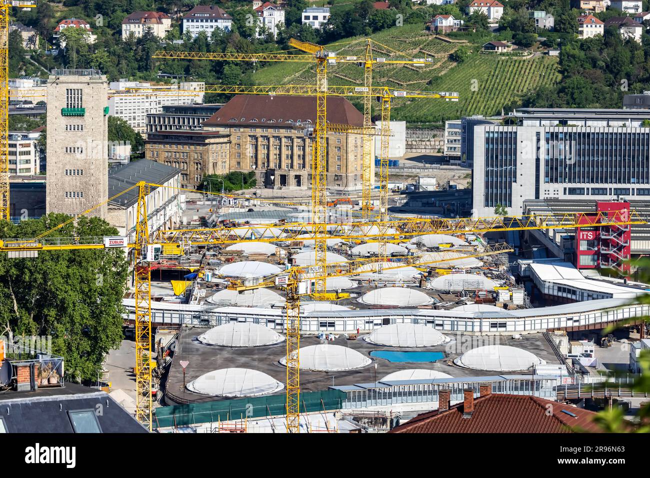 Construction site of the main station, where the new through station ...
