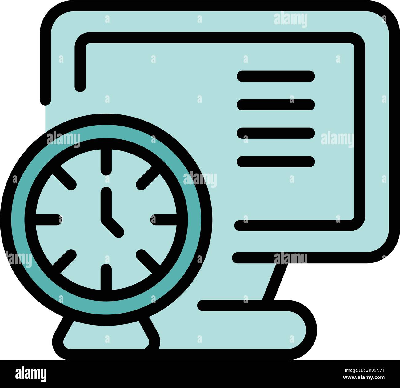 Late work pc icon. Outline Late work pc vector icon for web design ...