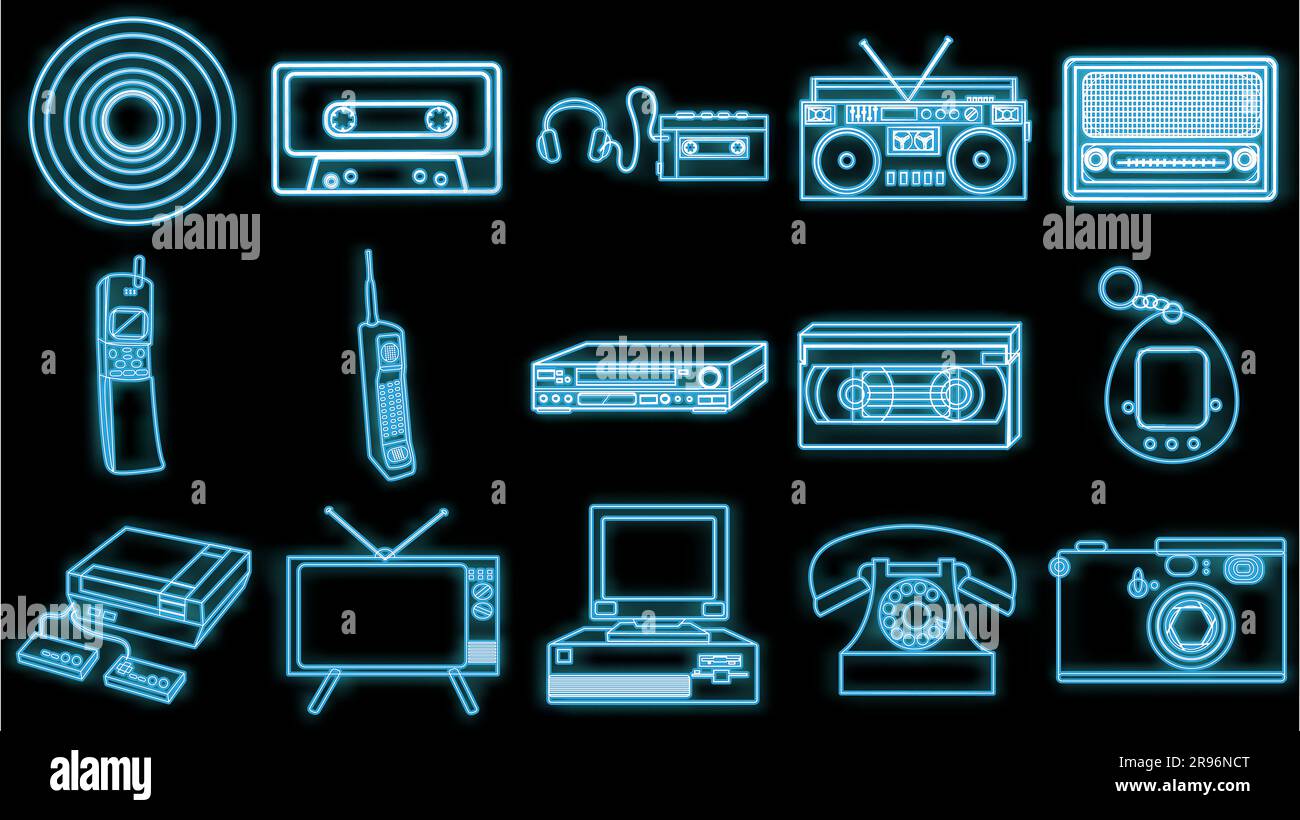 A beautiful abstract neon bright glowing icon, a signboard from a set ...