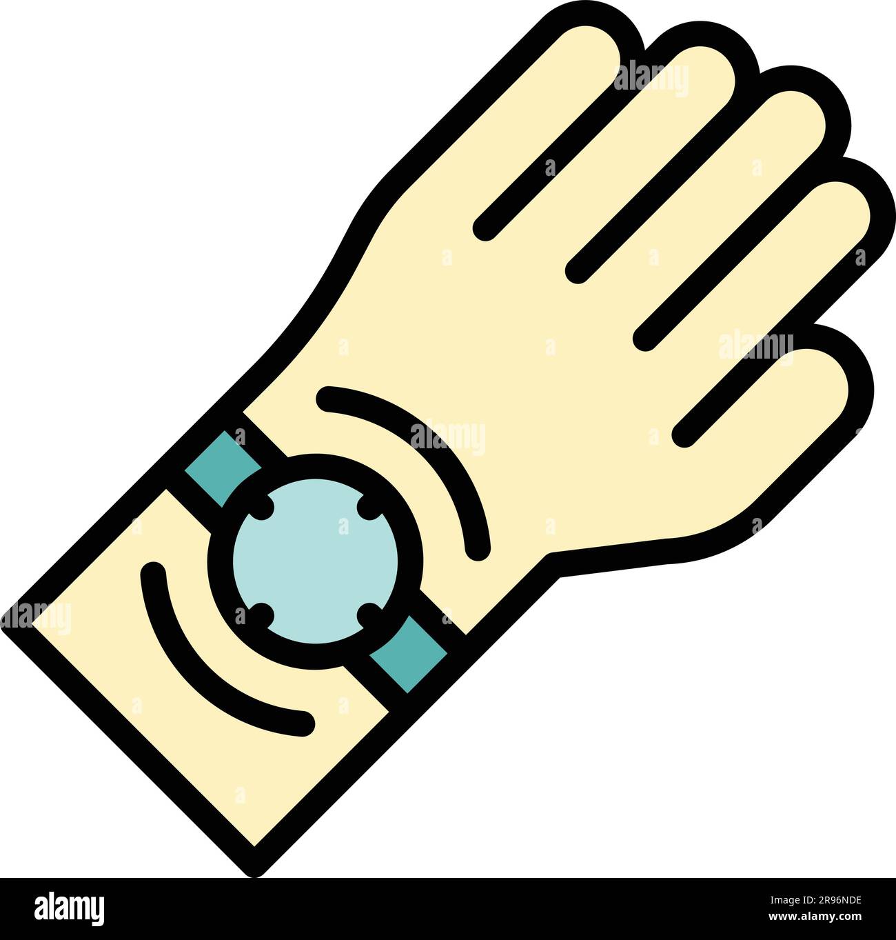 Late work hand watch icon. Outline Late work hand watch vector icon for ...