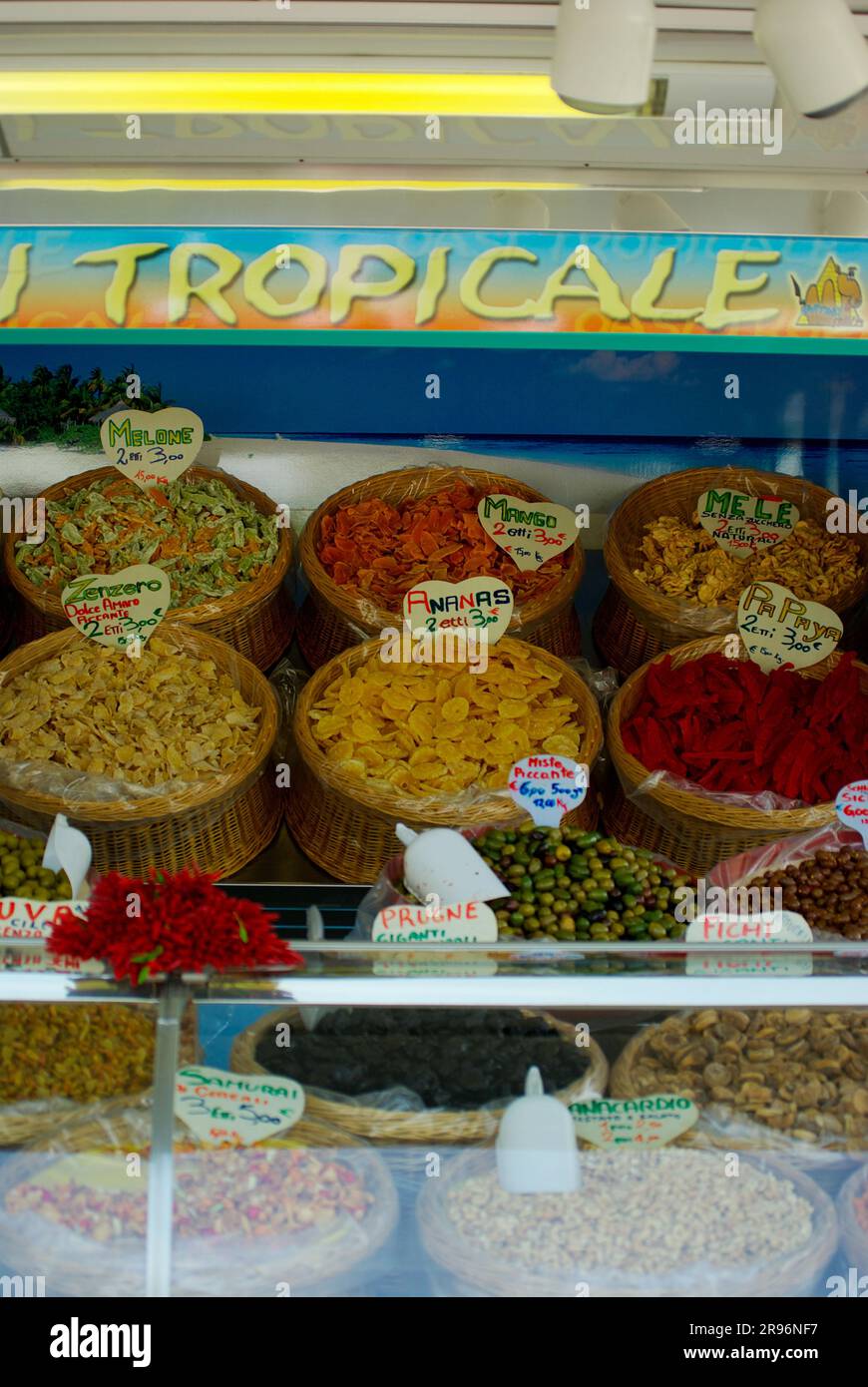 Dried fruit market stall, dried fruit, dried fruit, Italy Stock Photo ...