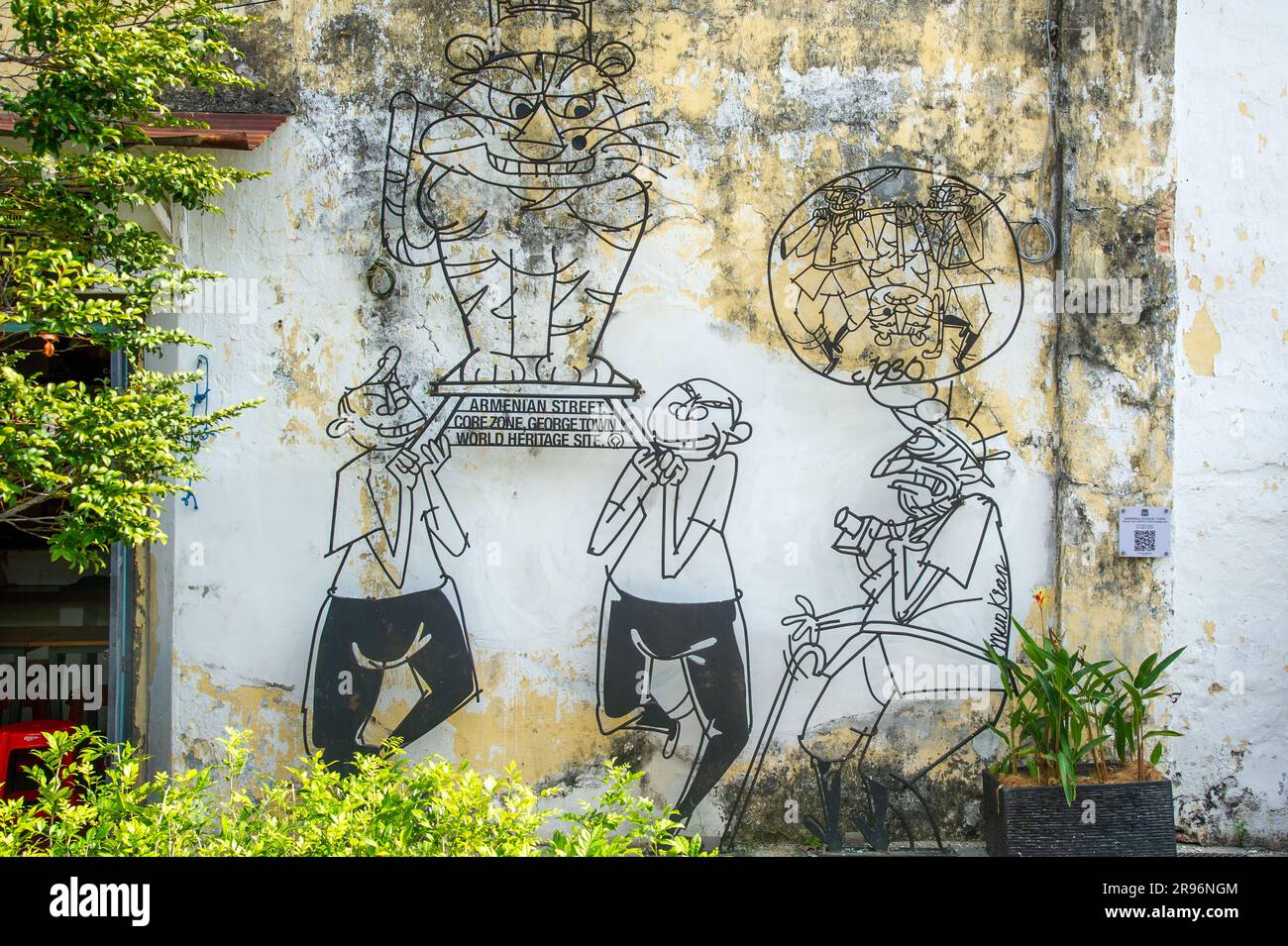 February 24 2023- George Town -Penang-Malaysia One of the famous murals on the walls of the old ...