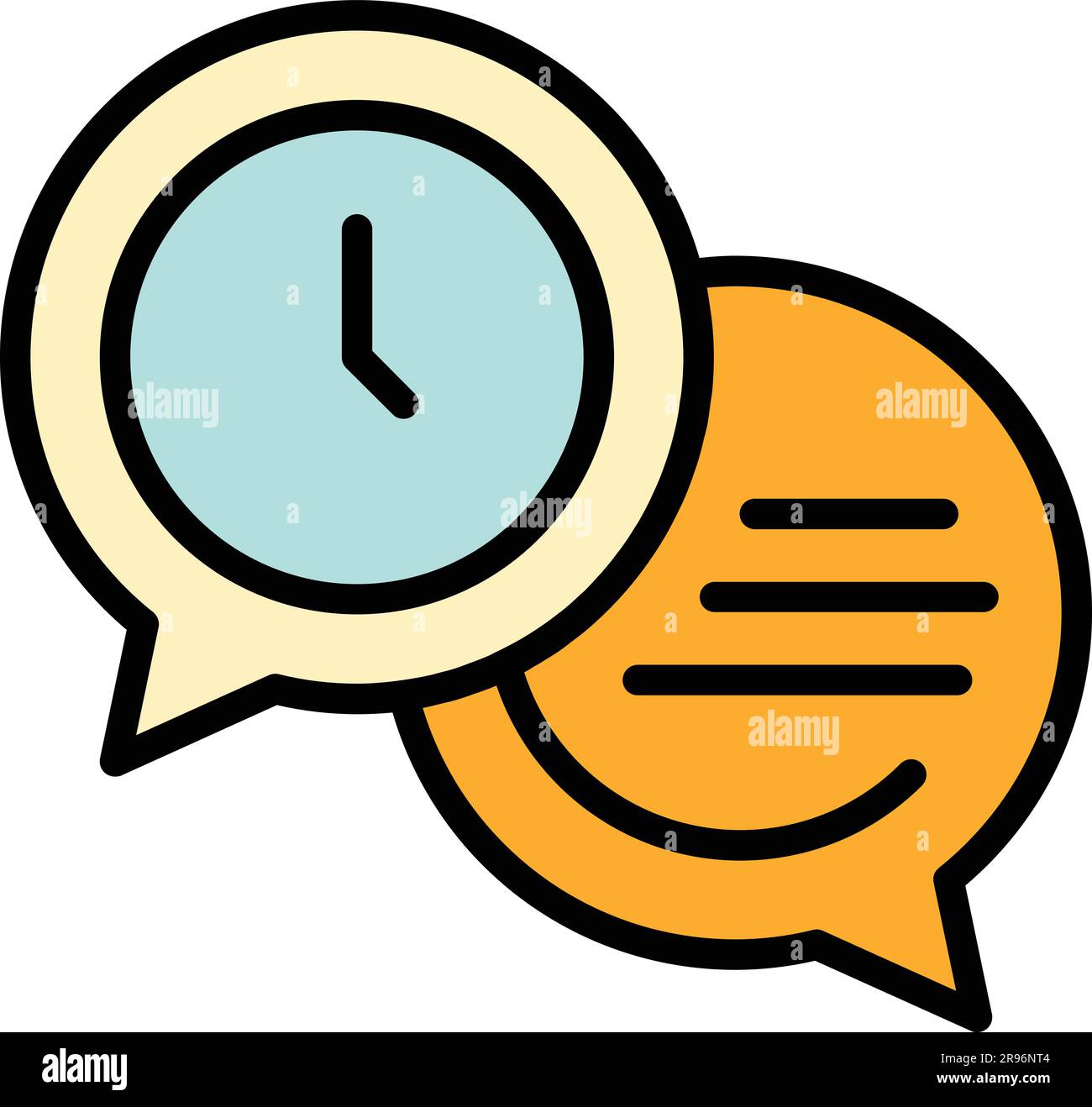 Late work chat icon. Outline Late work chat vector icon for web design ...