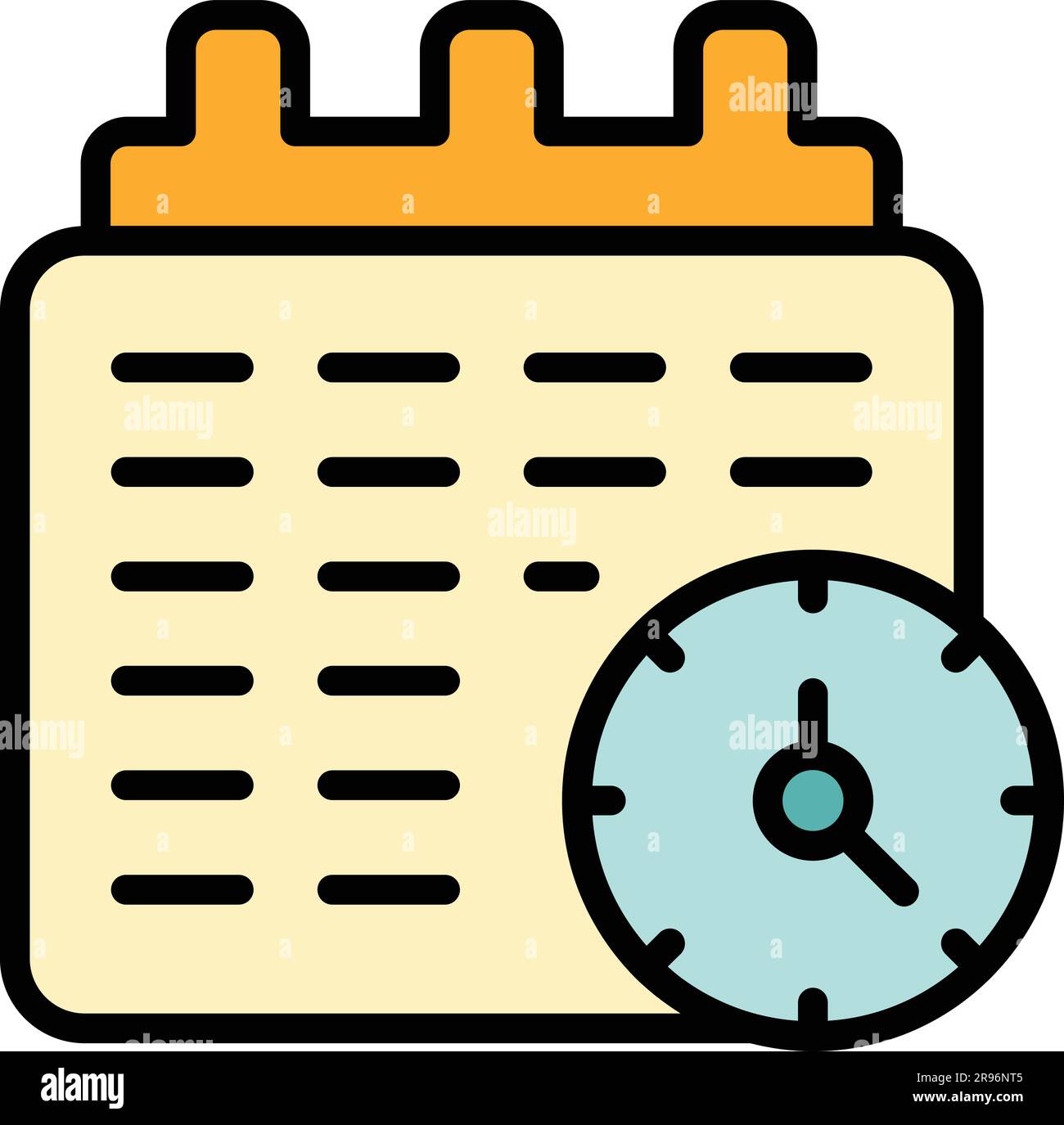 Late work calendar icon. Outline Late work calendar vector icon for web ...