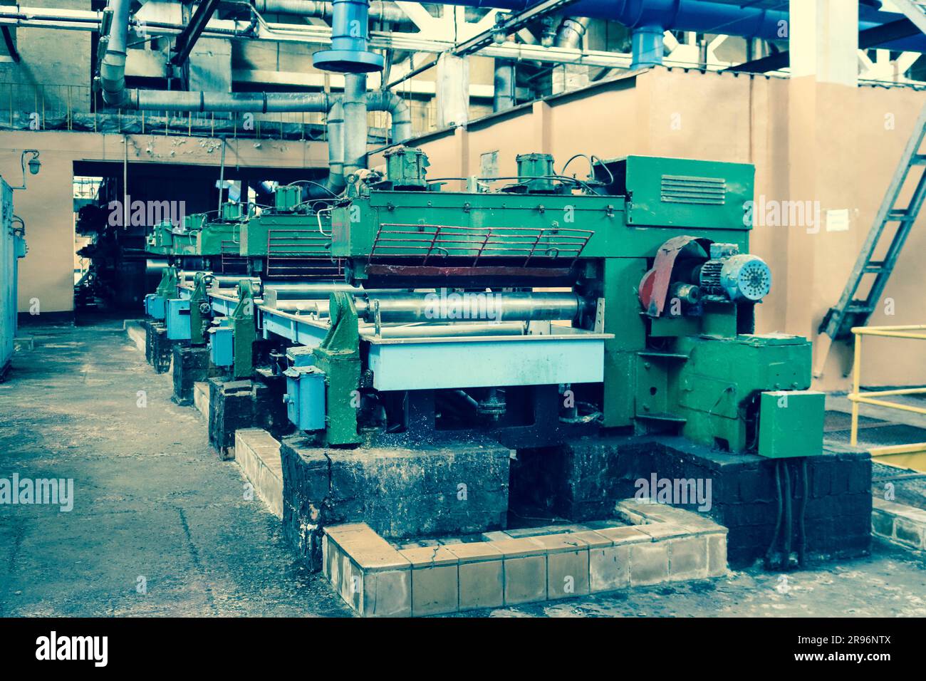 Metal industrial powerful equipment of the production department at the ...