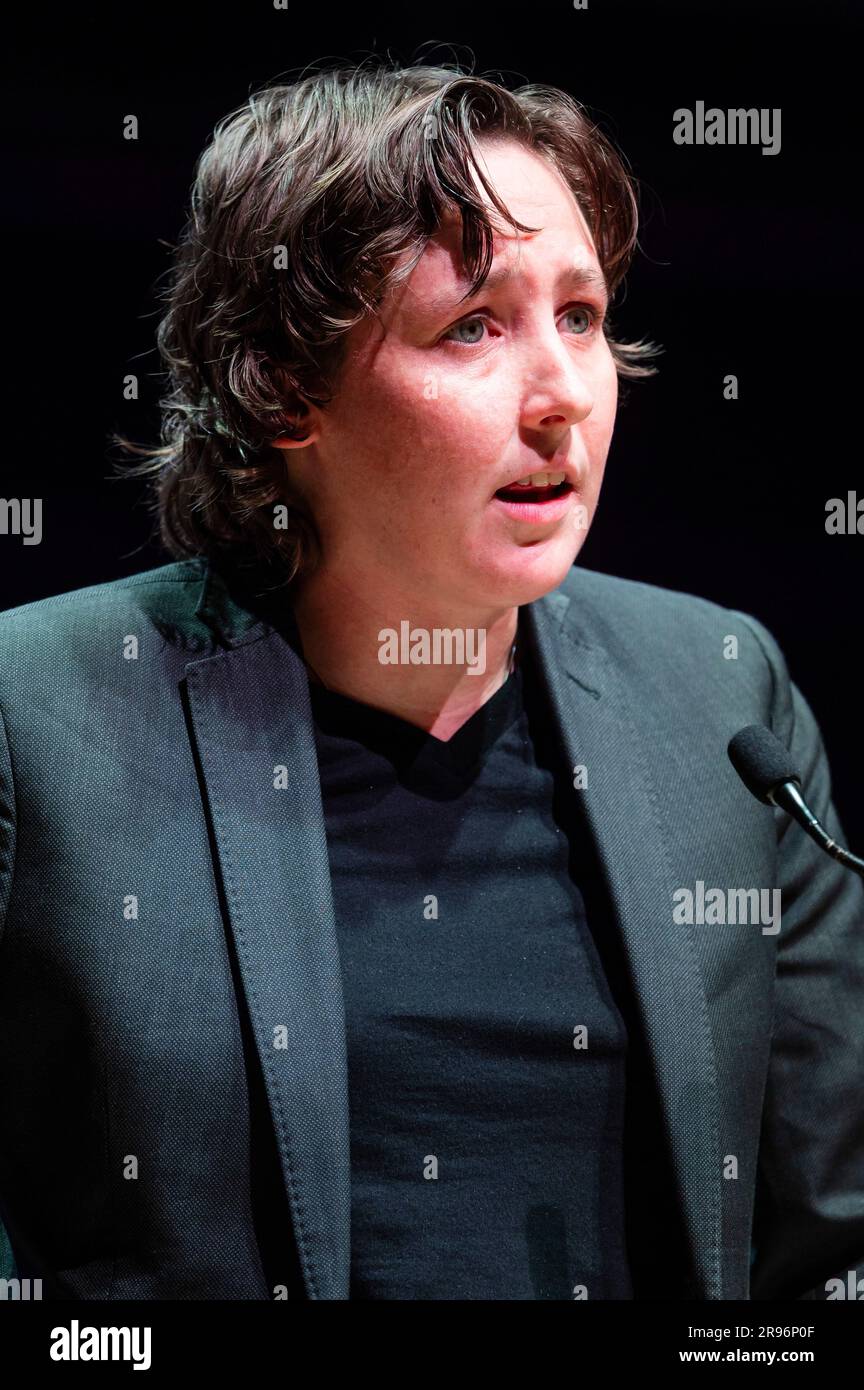 Mhairi Black delivers a speech to SNP members who meet and discuss ...