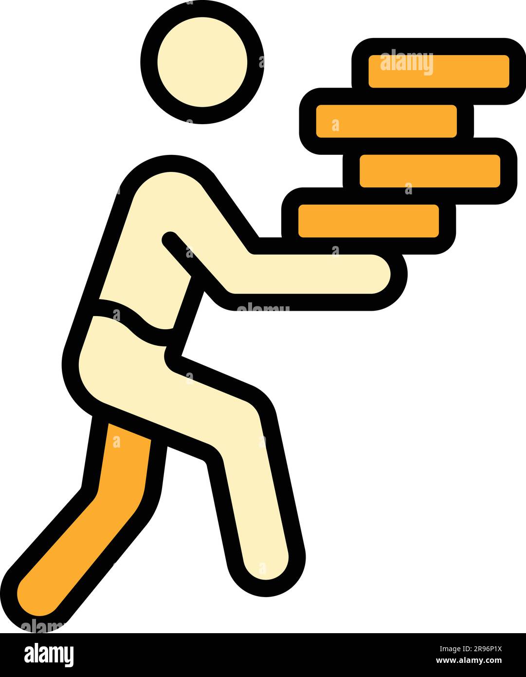 Late work paper stack icon. Outline Late work paper stack vector icon ...