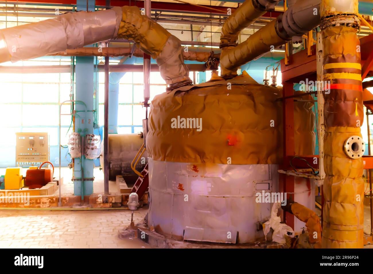Large iron heat exchanger, tank, reactor, distillation column in ...