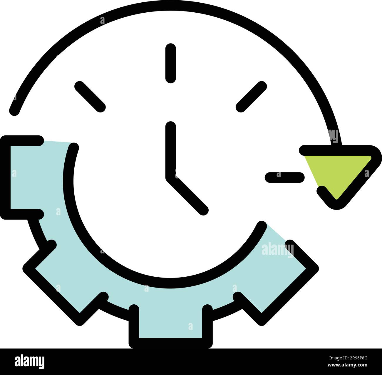 Late work gear time icon. Outline Late work gear time vector icon for ...