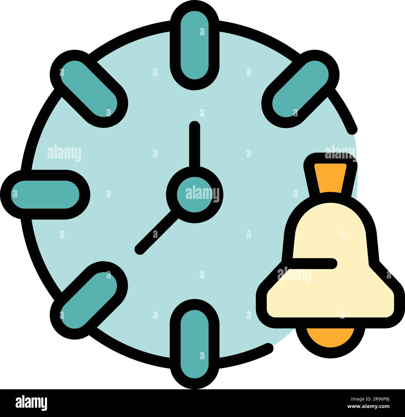 Late work hours alarm icon. Outline Late work hours alarm vector icon ...