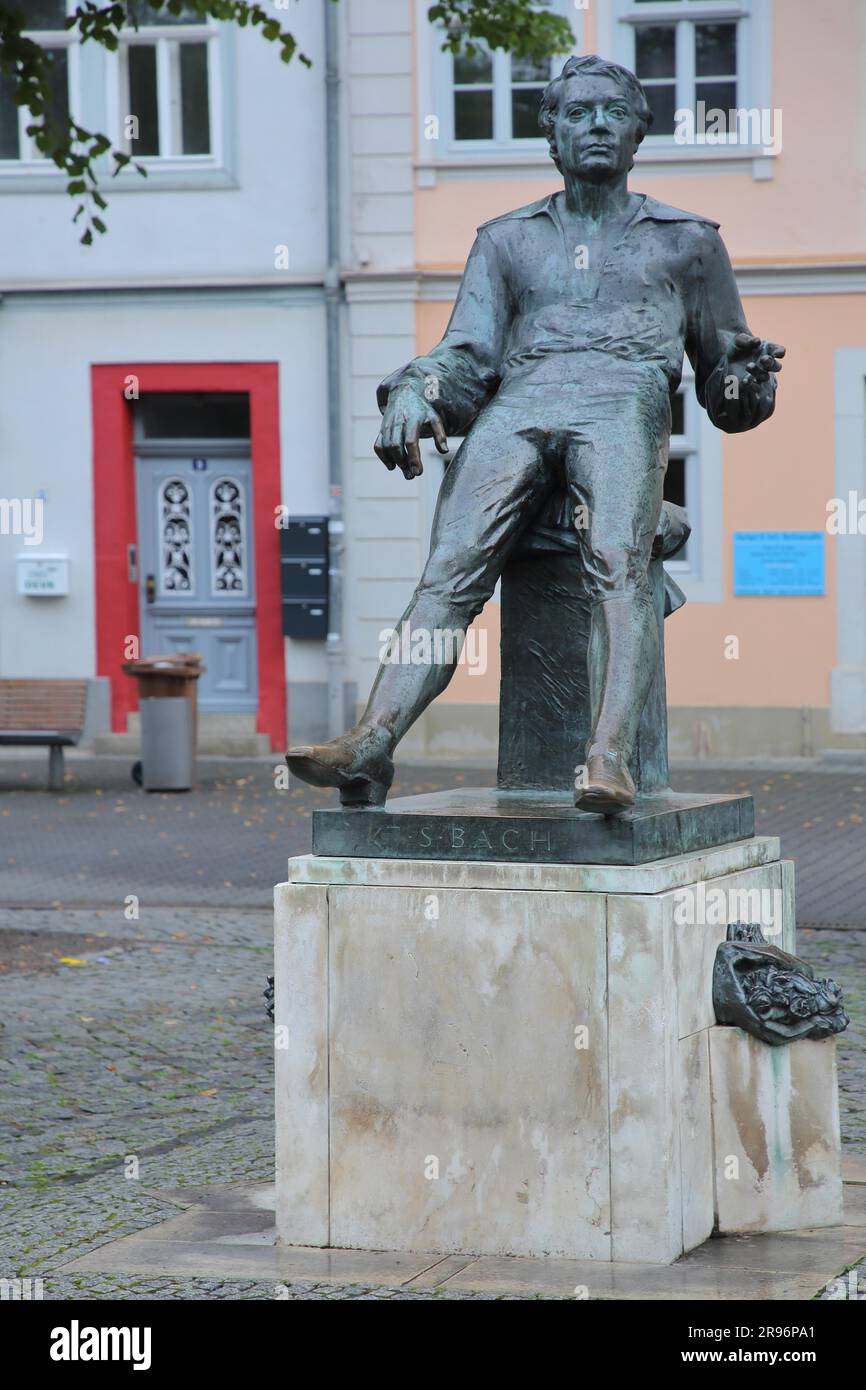 Monument and statue of Johann Sebastian Bach in Arnstadt, Bach Monument ...