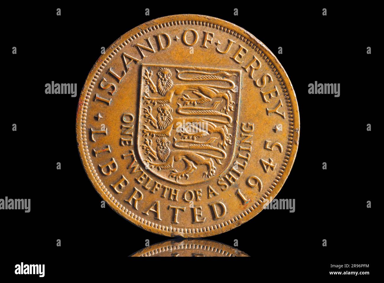 1945 one twelth of a shilling featuring a crowned portrait of George VI ...