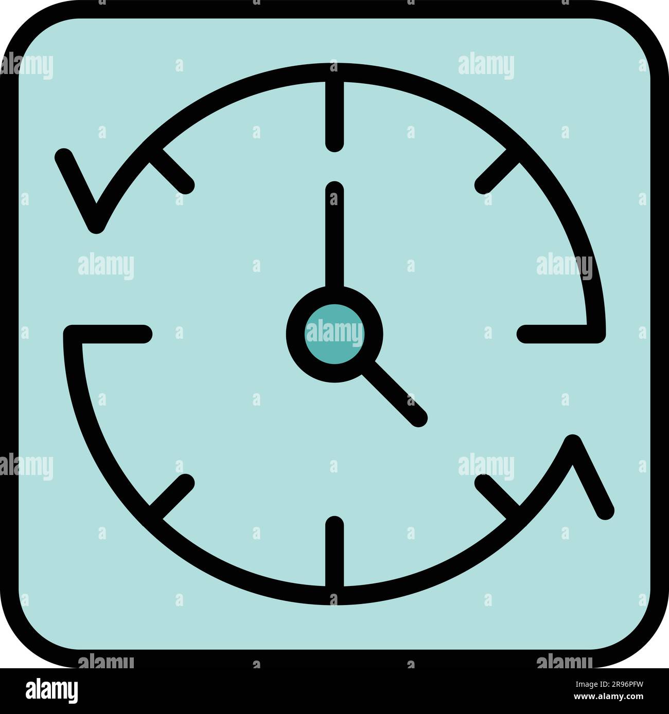 Late work wall clock icon. Outline Late work wall clock vector icon for ...