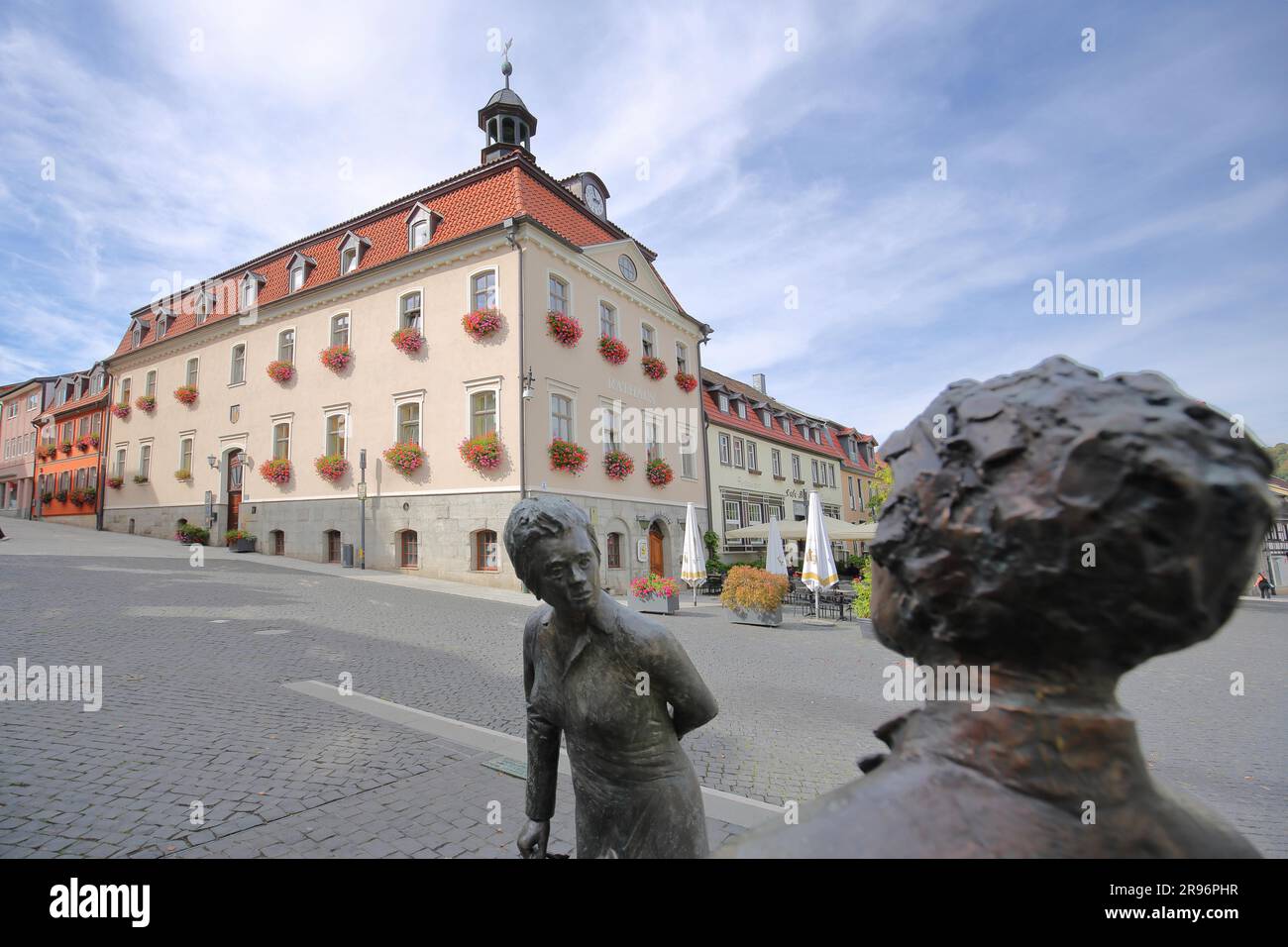 Town Hall and Market Fountain with Sculptures by Ingo Koblischek 1997 ...