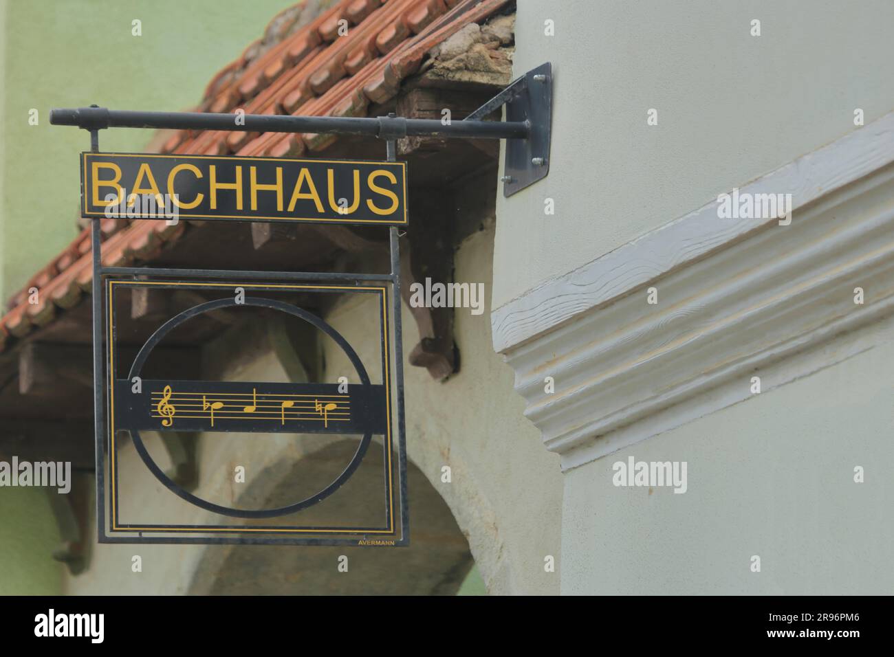 Nose plate with musical notes and inscription Bachhaus, Johann ...