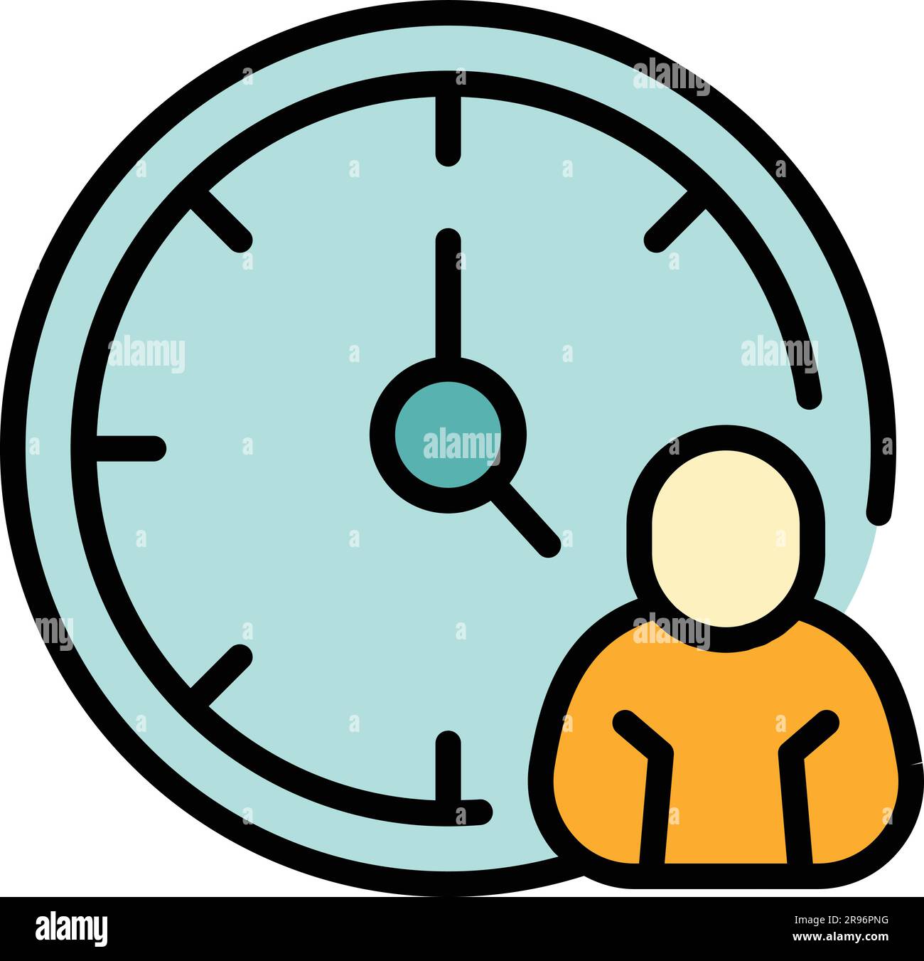 Person work time icon. Outline Person work time vector icon for web ...