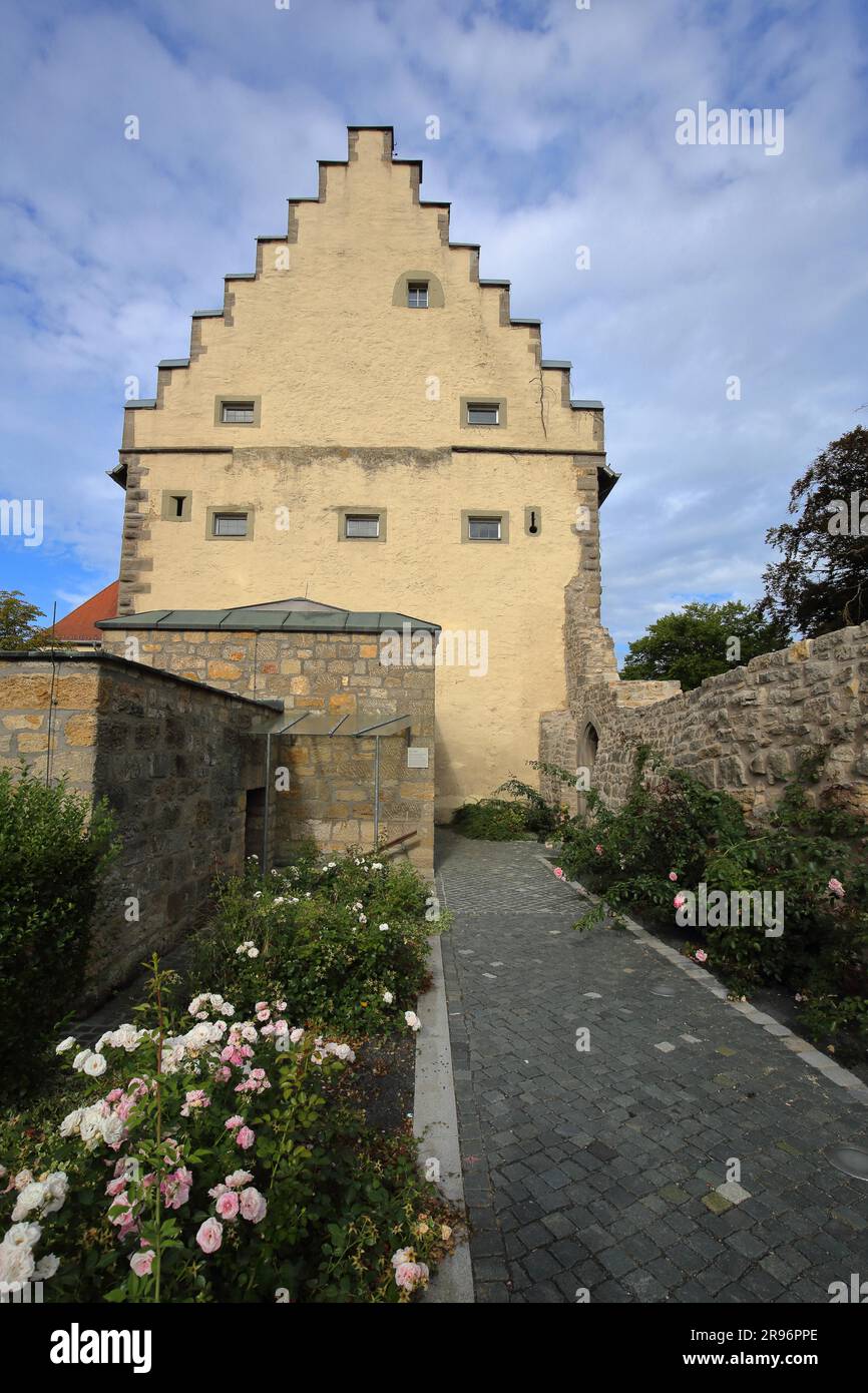 Old castle built 1512 with stepped gable, Mellrichstadt, Rhoen, Lower ...
