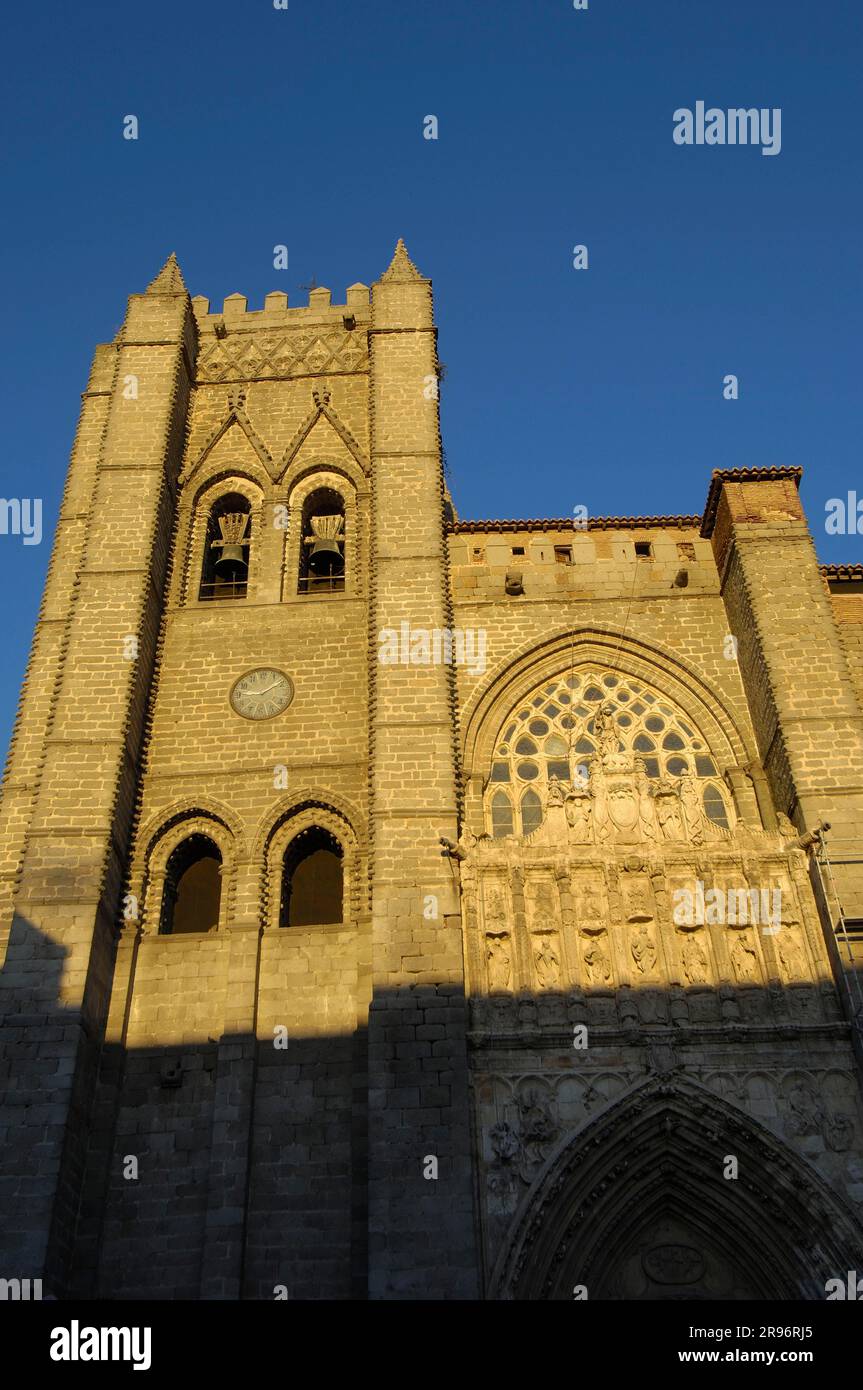 Gothic Cathedral, 12th-15th century, Avila, Castile-Leon, Spain Stock ...