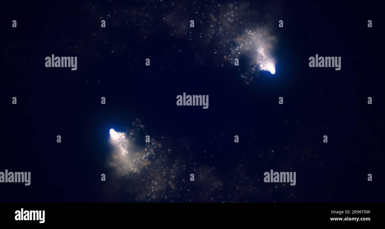 Abstract blue energy lines and cyclic circles with magic bokeh from ...