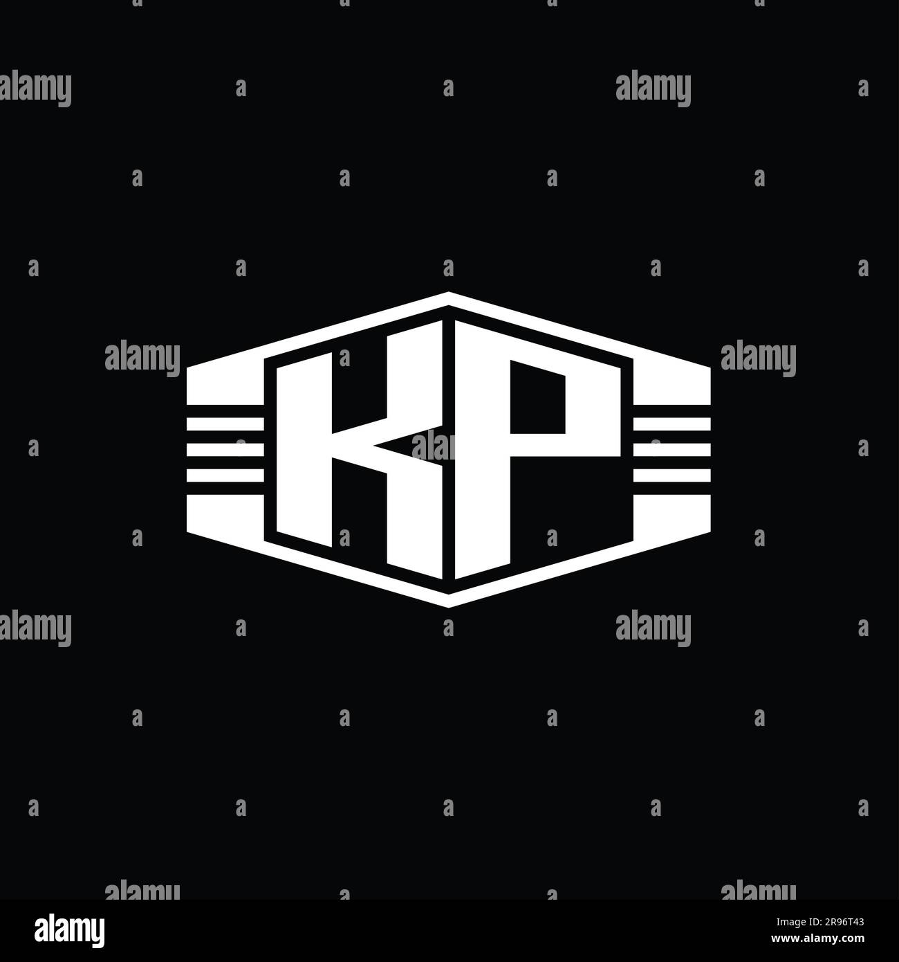 KP Letter Logo monogram hexagon emblem shape with stripes outline style ... KP Letter Logo monogram hexagon emblem shape with stripes outline style ...