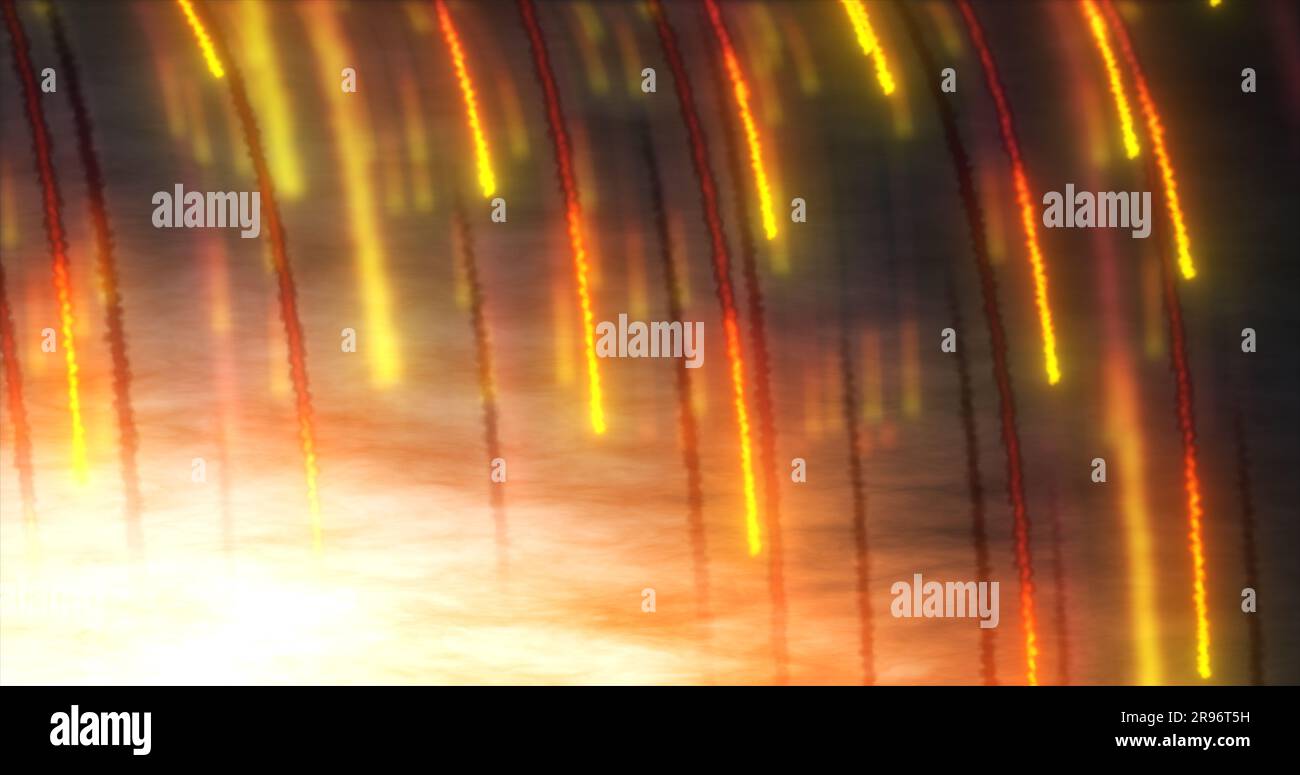 Abstract bright meteors burning falling from the sky, meteorites ...