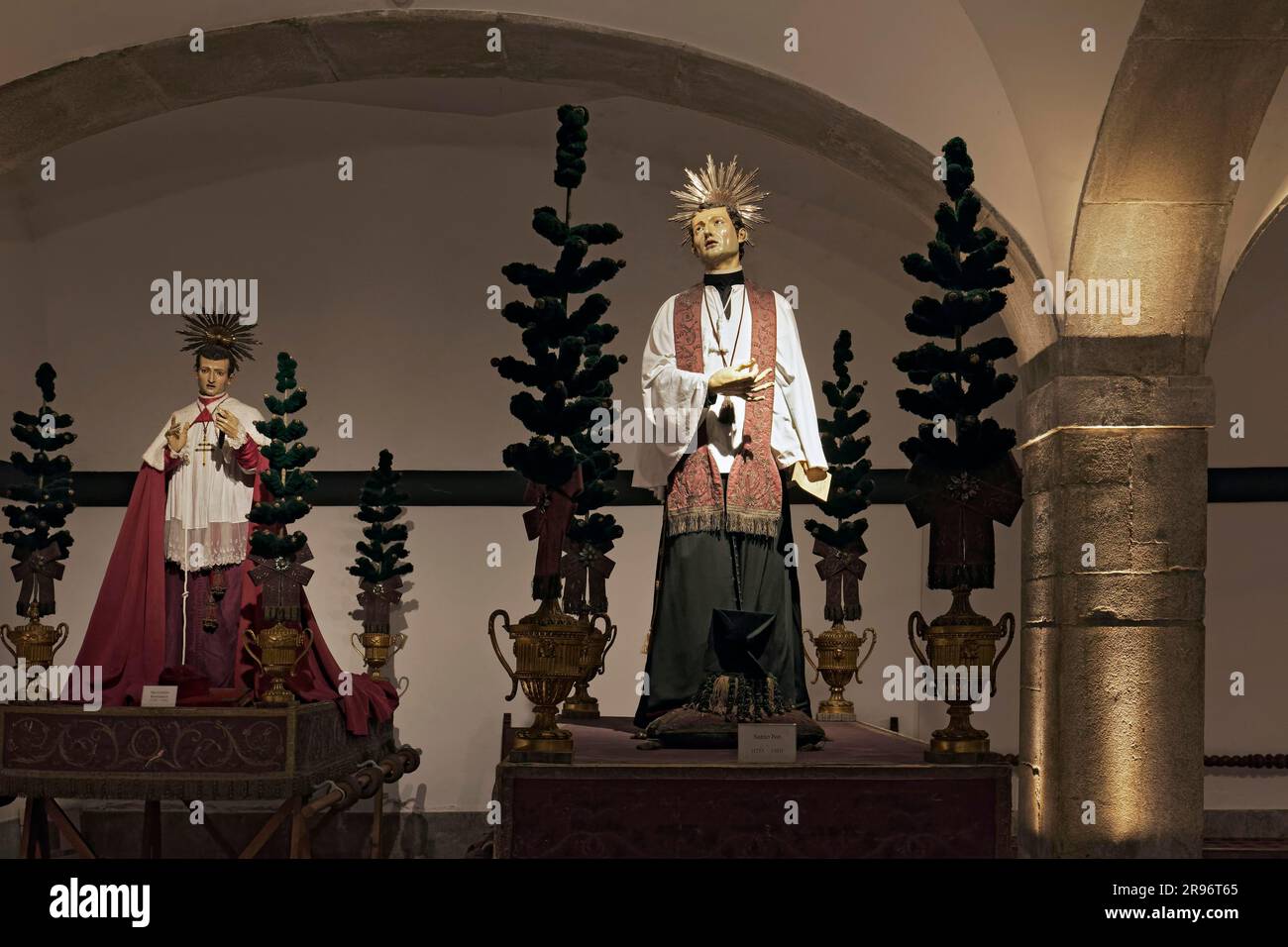 Life-size statues of saints, crypt of the former Franciscan monastery ...