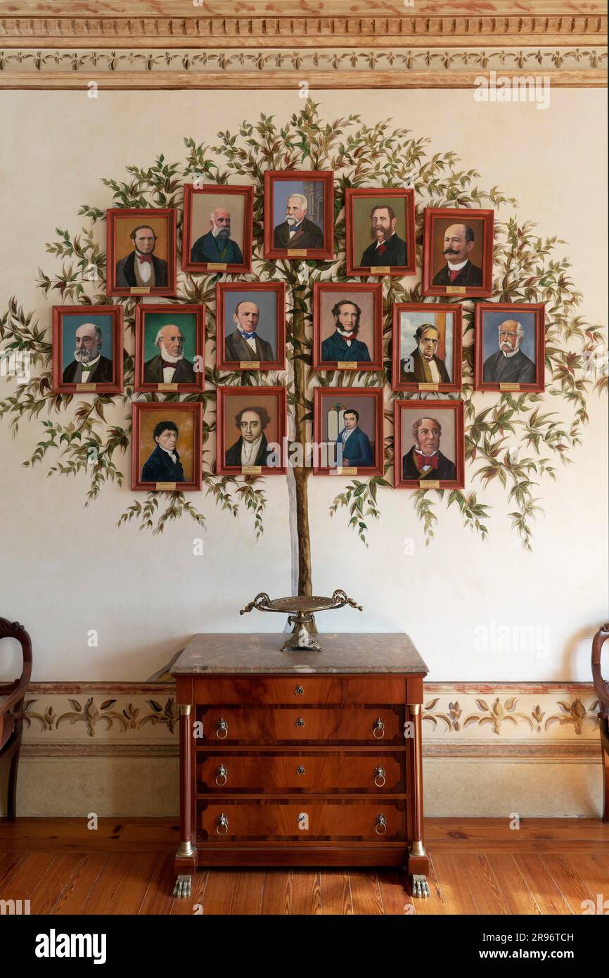Tree painted on the wall with portraits of the presidents of the ...