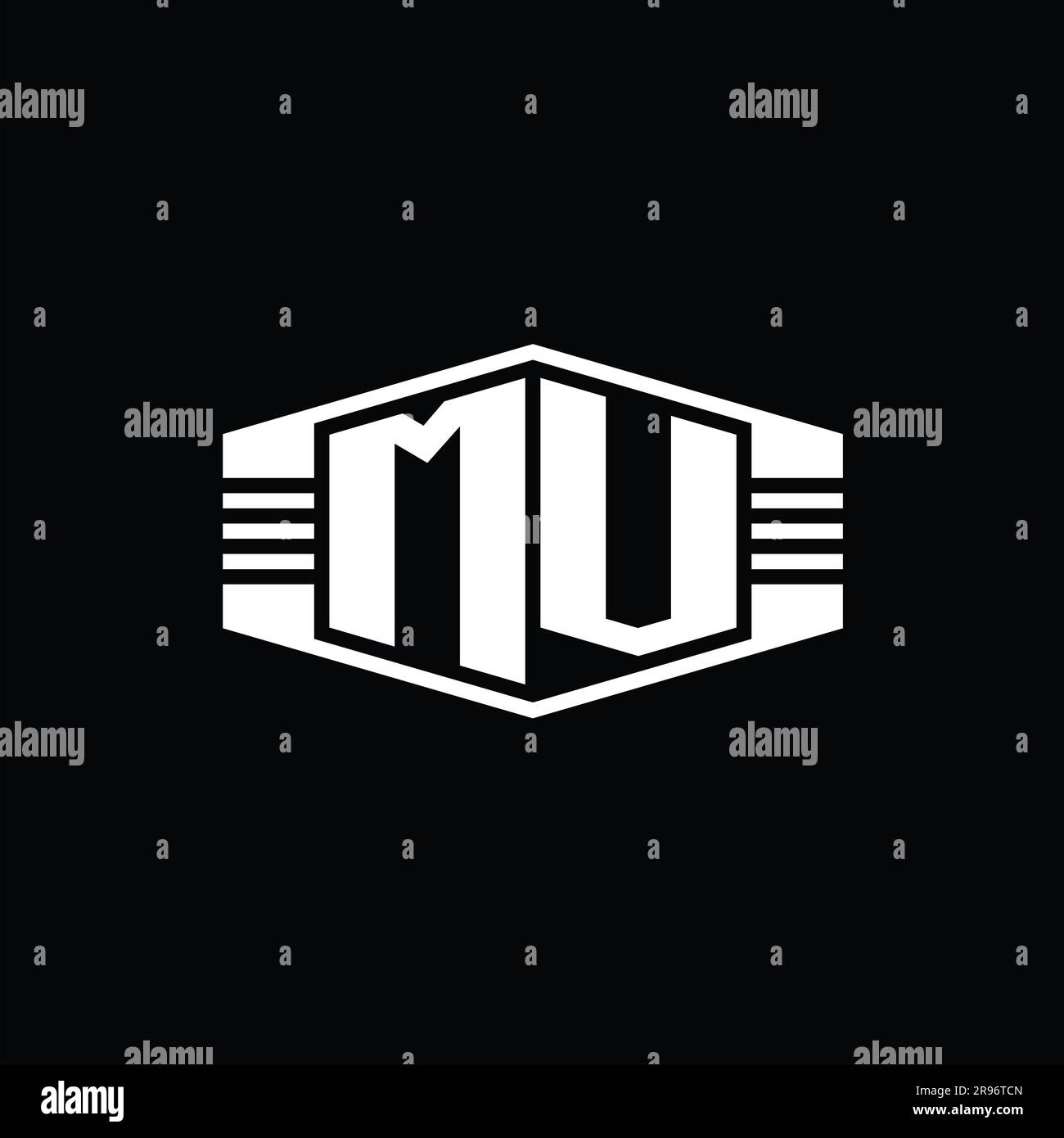 MV Letter Logo monogram hexagon emblem shape with stripes outline style ... MV Letter Logo monogram hexagon emblem shape with stripes outline style ...