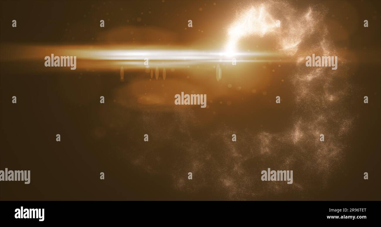 Abstract yellow glowing energy magic particle comet flying along path ...