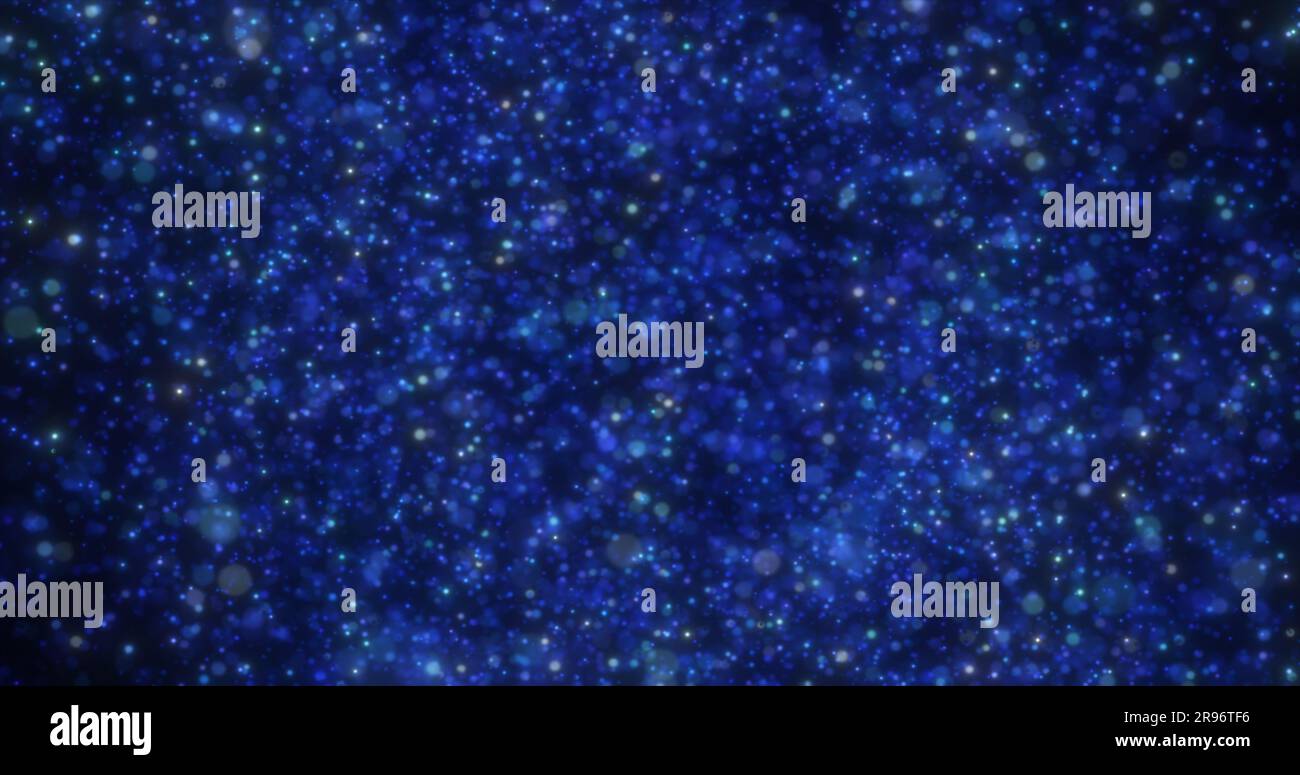 Abstract blue background of circles bokeh festive dots of energy magic ...